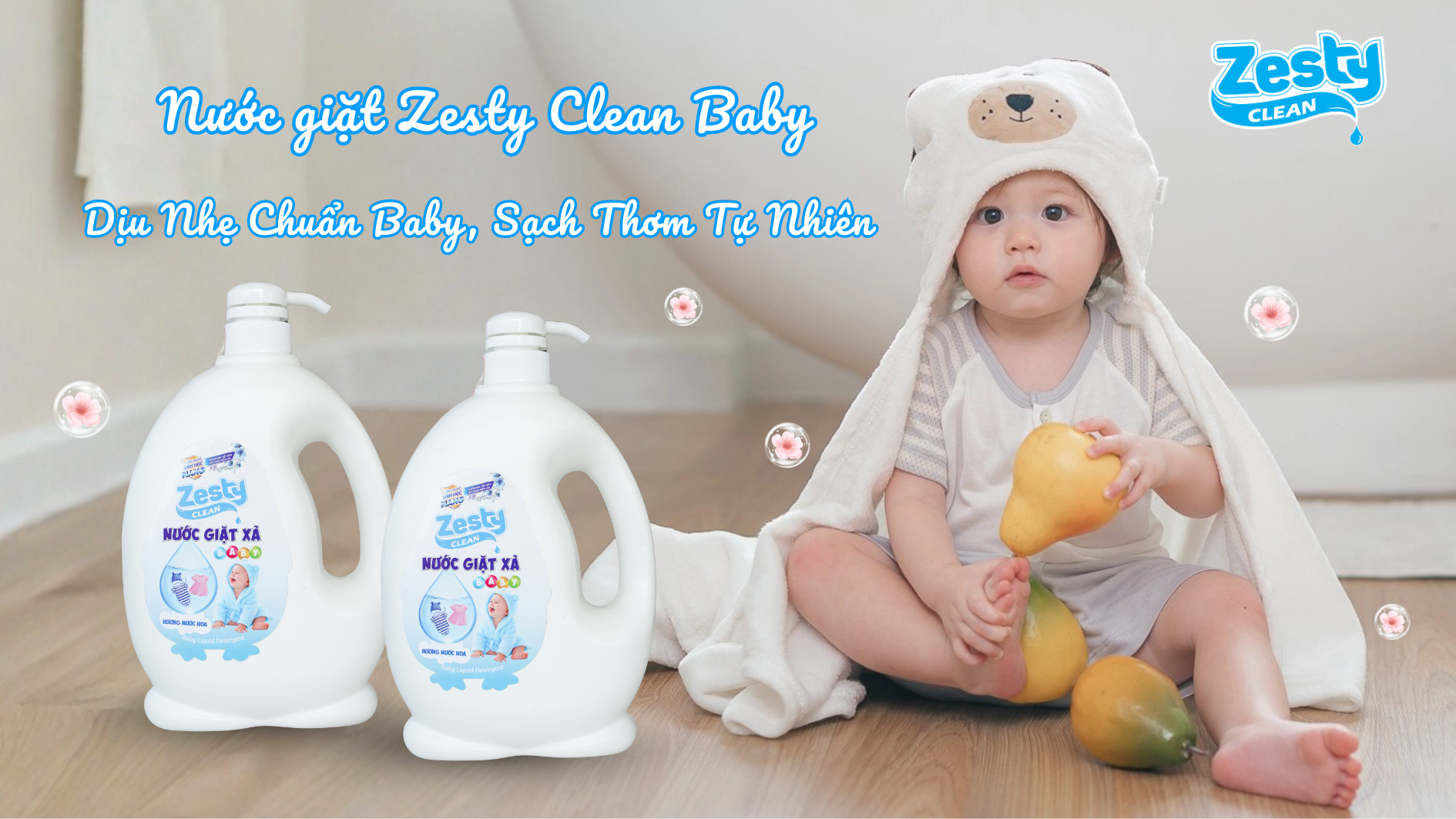 Nước Giặt Xả Zesty Clean Baby Hương Nước Hoa 1Kg – Dịu Nhẹ Chuẩn Baby ...